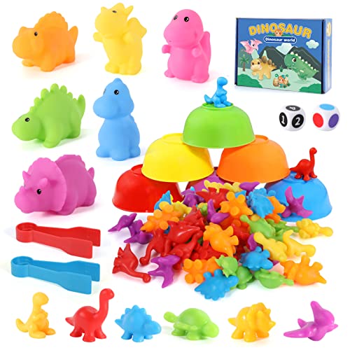 LOVE LIFE Counting Dinosaur Matching Game with Sorting Cups, Color ...