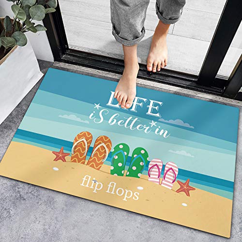 Z&L Home Cartoon Flip Flops Nautical Ocean Doormats, Indoor Absorbent ...