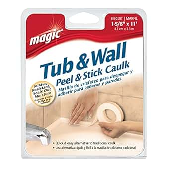 Magic Tub, Wall Peel & Stick Biscuit Caulk, 1-5/8" by 11' (2 Pack ...