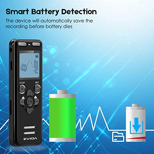 Digital Voice Recorder for Lectures - EVIDA 16GB Voice Activated Audio ...