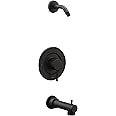 Moen Align Matte Black Posi-Temp Pressure Balancing Modern Tub and Shower Trim Kit without ...