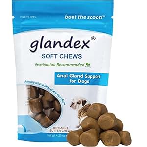 Glandex Soft Chews 30 Count, Anal Gland Fiber & Probiotic Digestive ...
