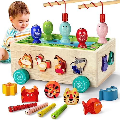 Jade Hare Montessori Toys for Toddlers 2-5 Years Old, Magnetic Fishing ...