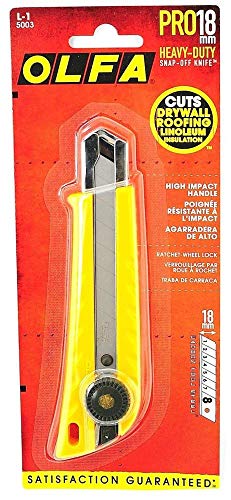 OLFA 18mm Heavy-Duty Utility Knife (L-1) - Multi-Purpose Custom Cutting Depth Utility Knife w ...
