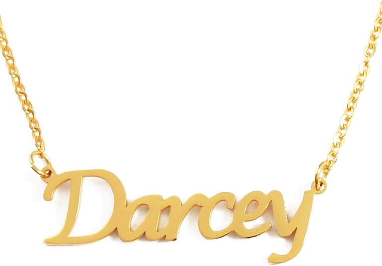 Kigu Darcey Name Necklace Personalised 18ct Gold Plated, Custom Dainty ...