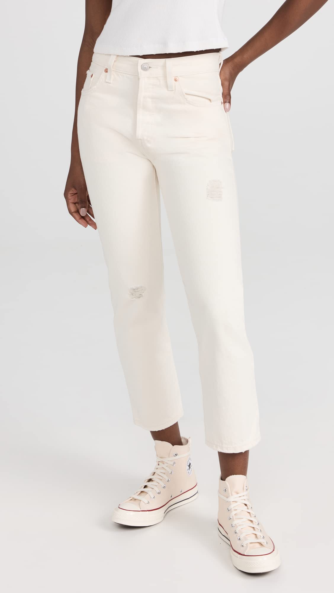 Levi's Premium Crop Jeans 501 Luxor Ra Waterless 100 Cotton Women's 24 ...