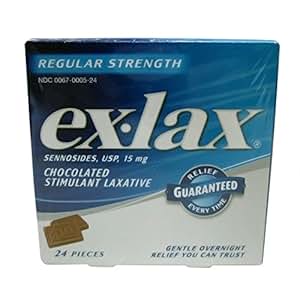 Amazon.com: Ex-Lax Choc Rs 24s Size 24ct Ex-Lax Regular Strength ...
