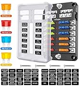 Amazon.com: Nilight 6 Way Blade Fuse Block 6 Circuits with Negative Bus Fuse Box Holder with LED ...