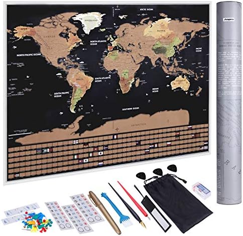 Scratch Off World Map(82.5x59.5cm), Scratchable World Map Poster with ...