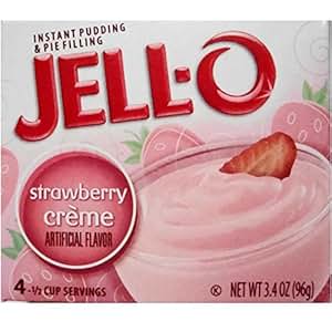 Amazon.com : Jello Strawberry Creme Instant Pudding & Pie Filling 3.4oz ...