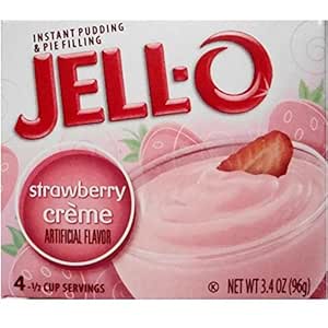 Amazon.com : Jello Strawberry Creme Instant Pudding & Pie Filling 3.4oz ...
