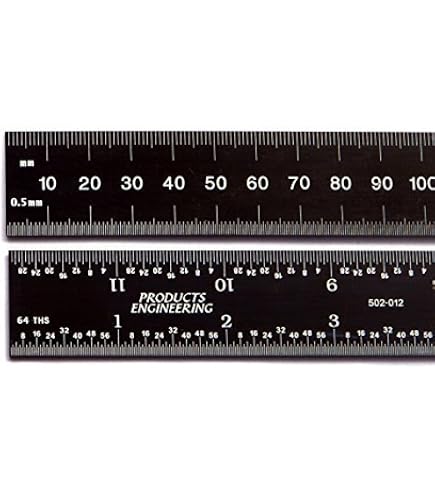 Double Sided Measurement Ruler 12 Pcs Stainless Steel Rulers - 6 Inch ...