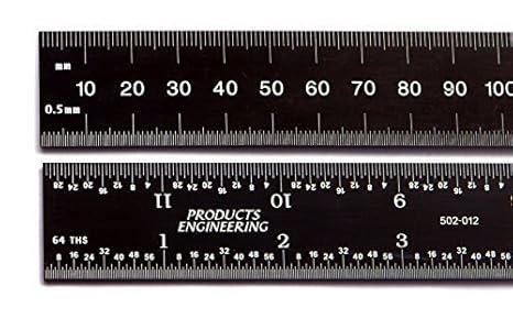 PEC Tools 6" 150 mm English / Metric black chrome, "high contrast ...