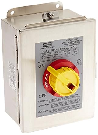 Hubbell HBL16S63D 3 Pole Rotary Disconnect Switch, 4X Stainless Steel ...