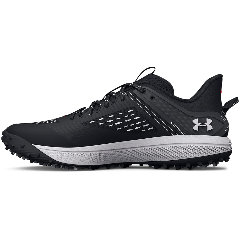 Under Armour Men's Yard Low Turf Baseball Shoe, (001) Black/Black/White ...