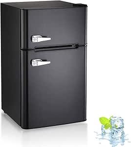 Amazon.com: Kismile Double Door 3.2 Cu.ft Compact Refrigerator with Top ...