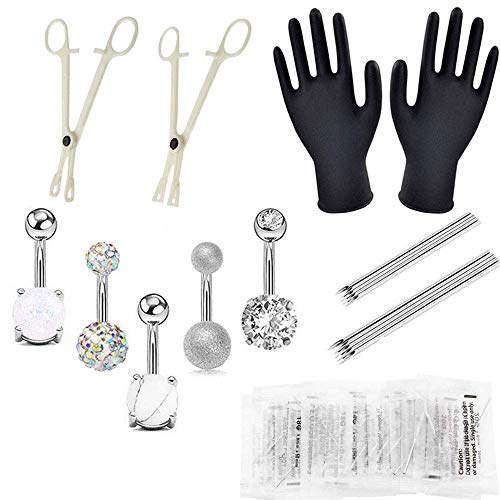 Belly Button Piercing Needle And Clamp