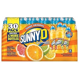 Amazon.com : Sunny D Tangy Expect More Original Bottles 11.3 fl. oz, 30 ...