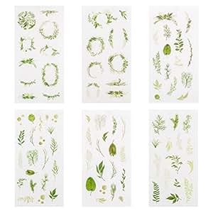 Amazon.com: Green Plants Stickers Set, Green Leaves Foliage Planner ...