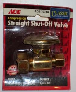 Amazon.com: Brass Straight Compression Shut Off Valve 1/2" NOM Copper ...