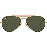 Amazon.com: Ray-Ban Outdoorsman II Rainbow Sunglasses Silver/Orange ...