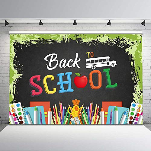 Buy Moca Back to School Backdrop Apple Pencil Blackboard Vinyl ...
