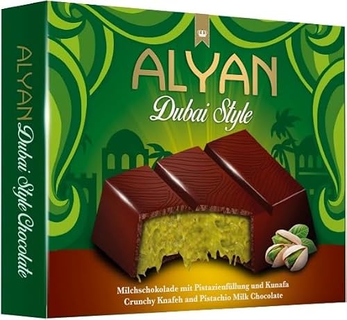 Alyan Dubai Handmade Chocolate | Milk Chocolate with Pistachio Filling ...