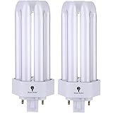 (Pack of 4) 26 Watt Triple Tube - GX24Q-3 (4 Pin) Base -3500K White - CFL Light Bulb - Replaces ...