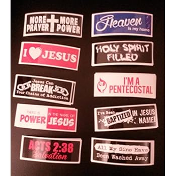 Christian Stickers - Set of 15 RANDOM Jesus Church Stickers for Hardhat ...