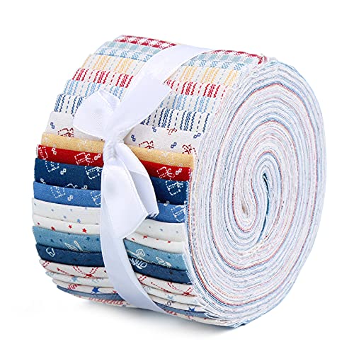 25 Pcs Jelly Rolls for Quilting, Pre-Cut Jelly Roll Fabric in Vivid ...