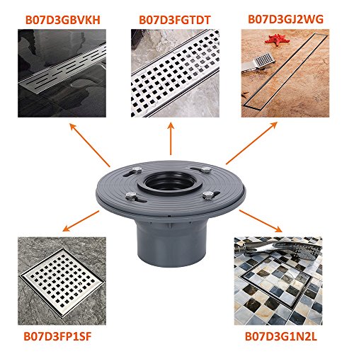 KDrain 2-Inch PVC Sub Drain Shower Drain Base Flange, No Hub Design for ...