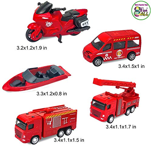 Diecast Fire Trucks Toy Cars for Kids Toddlers Boys - 5 Pack Alloy ...