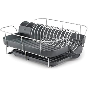 Amazon.com - Sabatier Expandable Compact Dish Rack with Wine Glass ...