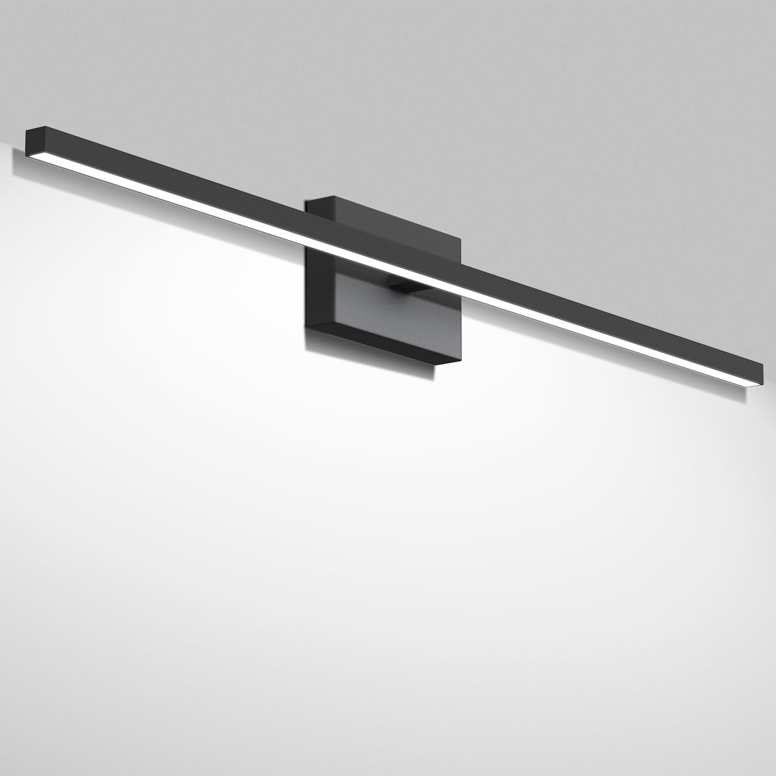 NIORSUN 48 inch Black Bathroom Vanity Light,30W 5CCT Dimmable LED ...