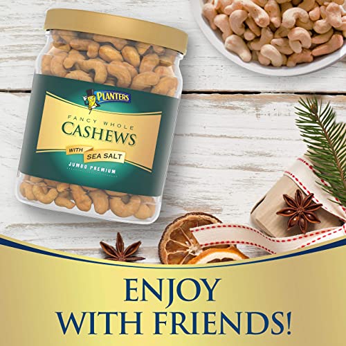 PLANTERS Fancy Whole Cashews with Sea Salt, 26 Ounces ( Pack of 1) Resealable Jar - Made with ...