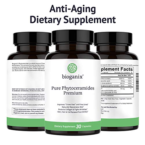Bioganix Anti-Aging Supplement with Phytoceramides and Vitamin A, C, D ...
