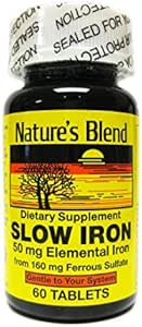Amazon.com: Nature's Blend Slow Iron 50 mg (160 mg) Compare to Slow Fe ...
