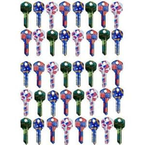 Amazon.com : 40 Uncut KW1 Locksmith Color Key Blanks - Designs Geared ...