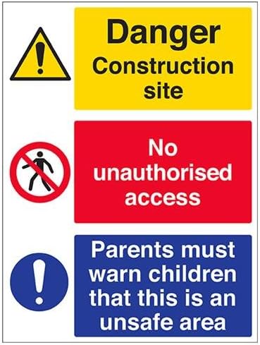 VSafety Multi Hazard Site Safety Must Warn Children Warning Sign ...
