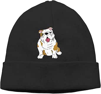 Tdjf46k-H Unisex English Bulldog Knitted Hat, Trendy Black: Amazon.ca ...