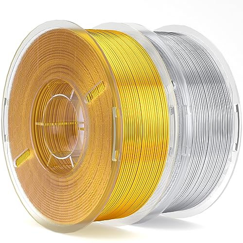 ELEGOO Silk PLA Filament 1.75mm Gold & Silver 2KG, 3D Printer Filament ...