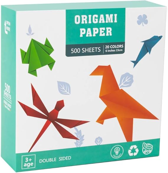 Amazon.com: Origami Paper 6 Inches Square 500 Sheets 20 Vivid Colors ...