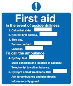 First Aid Sign - First Aid Notice: Amazon.co.uk: Kitchen & Home