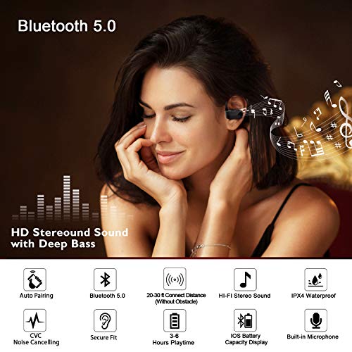 【2021 Upgraded】 True Wireless Earbuds Bluetooth 5.0 Headphones-1.5H ...
