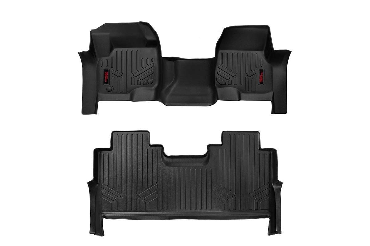 Rough Country All Weather Floor Mats Set for Ford FF-250/F-350 SuperDuty (2017-2024) CrewCab ...