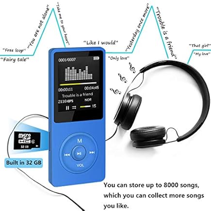 MP3 Player - 32GB MP3 Music Player With Voice Recorder And FM Radio, Hi ...