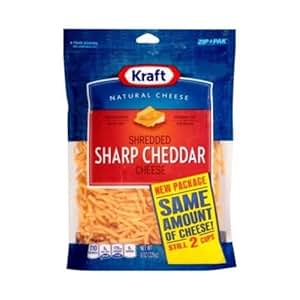 Kraft Natural Shredded Sharp Cheddar Cheese, 8 Ounce - 12 per case ...