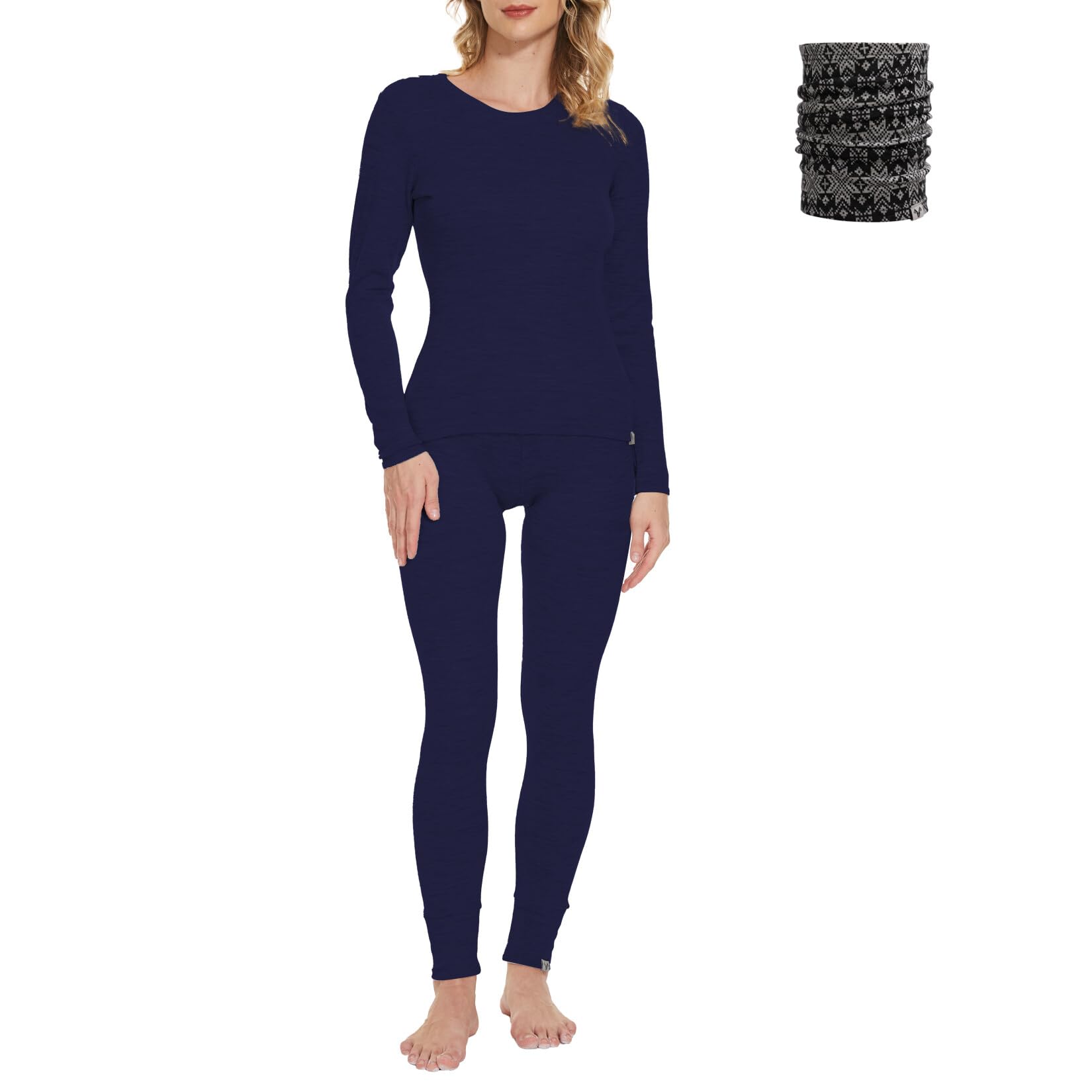 MERINNOVATION Merino Wool Base Layer Set for Women 100% Merino Wool ...