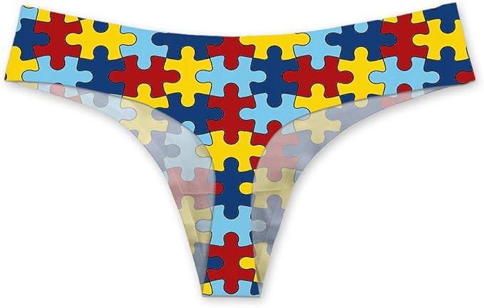 Amazon.com: CHINEIN Women's Thongs Breathable Panties Bikini Autism ...