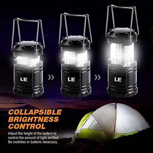 LE 2 Pack Outdoor LED Lantern Flashlights, 30 LEDs, Battery Powered ...